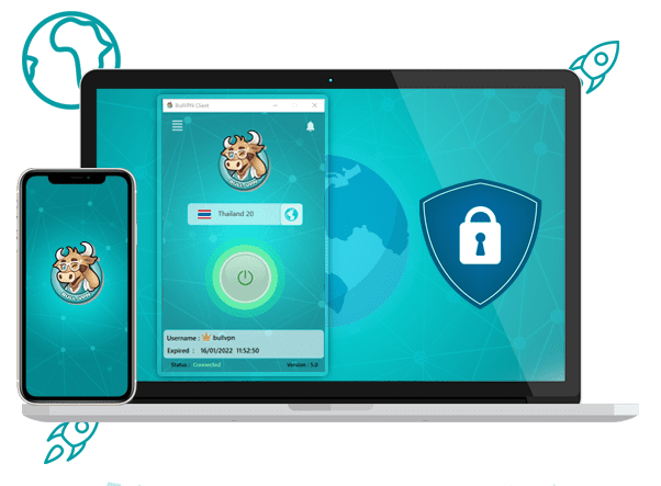 บริการ Bull VPN ปลอดภัย ปกปิด IP ทะลุบล็อกเว็บไซต์ | BullVPN VPN